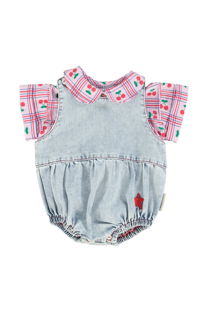 Baby peter pan collar shirt | lilac w/ cherries allover – piupiuchick